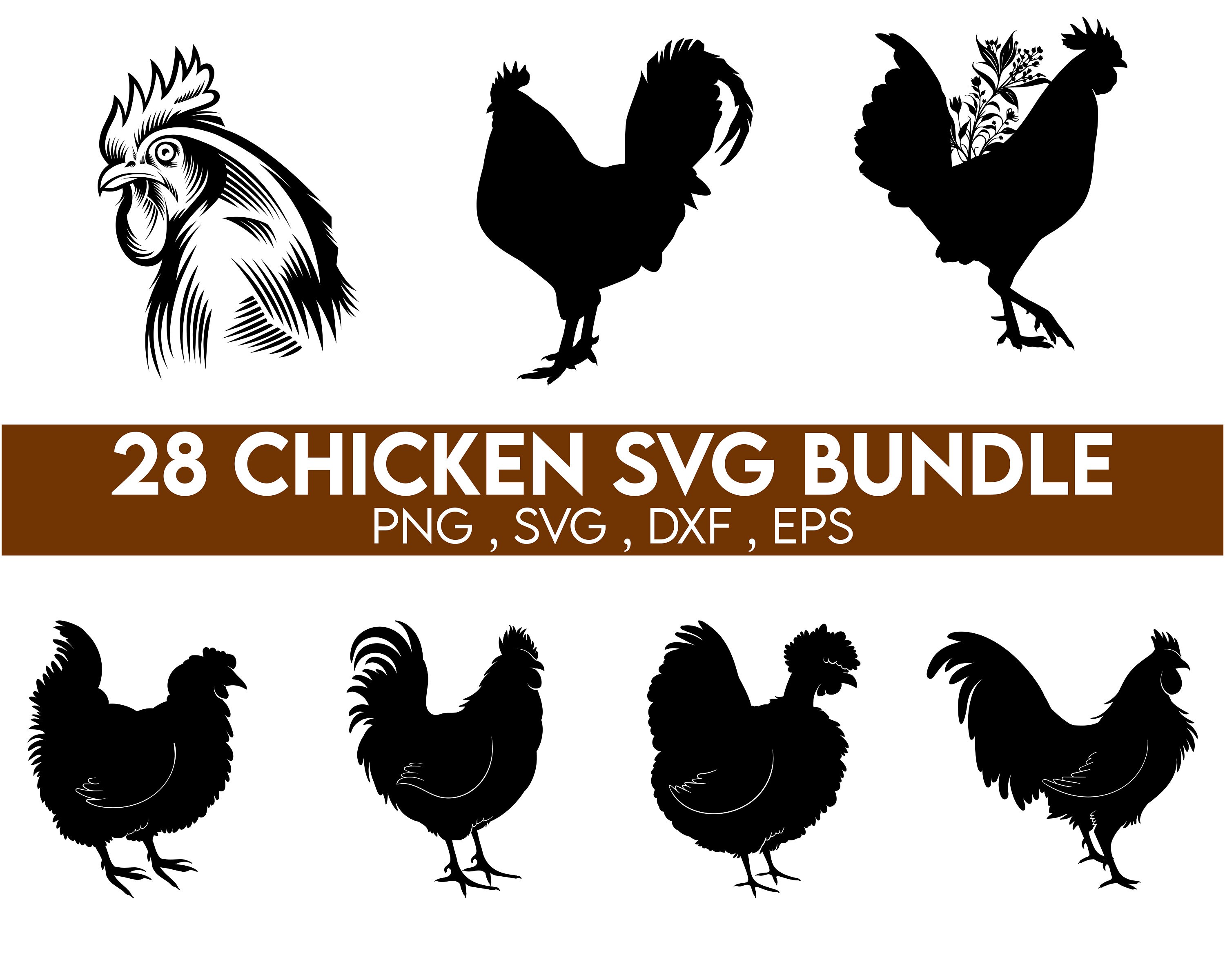 Chicken SVG Bundle Floral Rooster Svg Farmhouse Decor Svg - Etsy Singapore