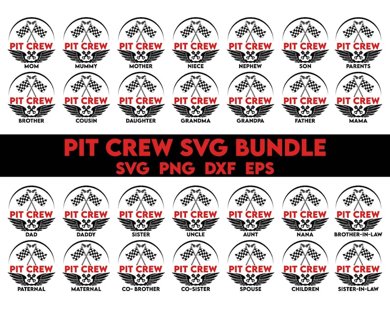 Pit Crew Family Bundle, Pit Crew Svg, Racing Sayings Svg, Racing Quote ...