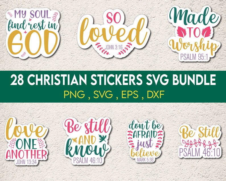 Christian Stickers Svg Bundle Christian Quotes SVG Christian - Etsy