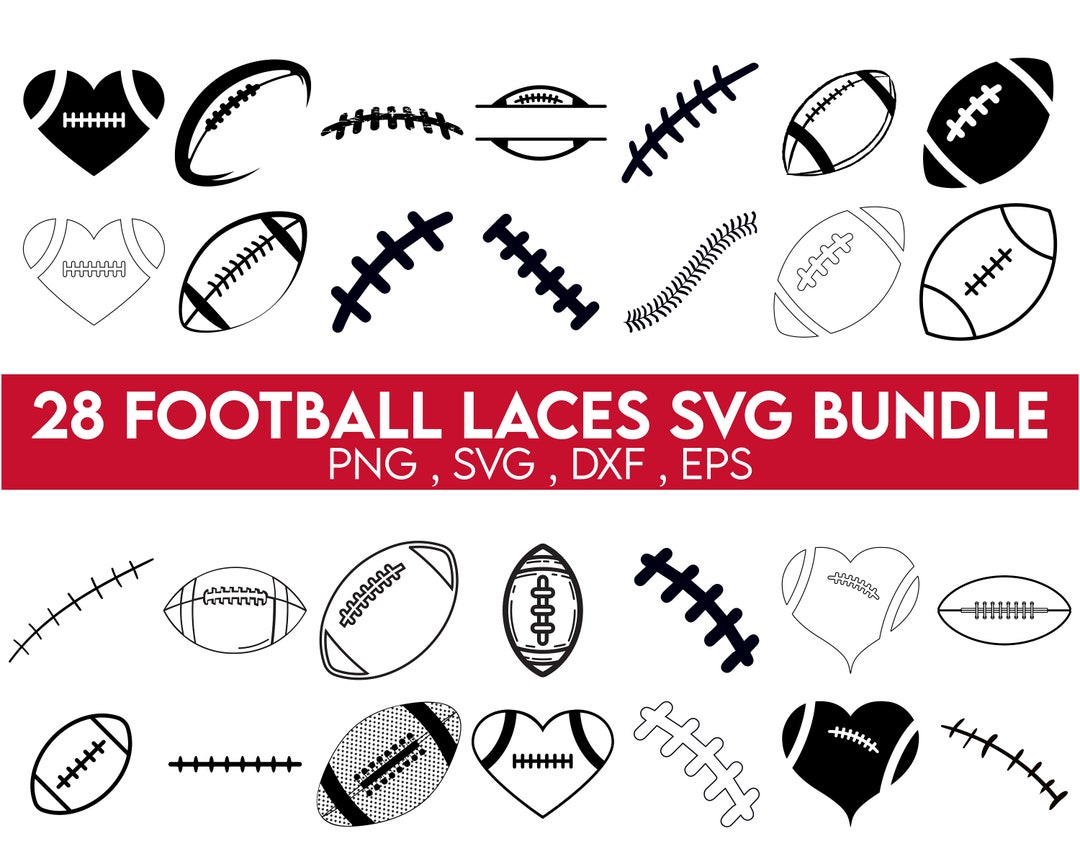 Football Laces Svg Bundle, Football Laces, Football Silhouette Svg ...