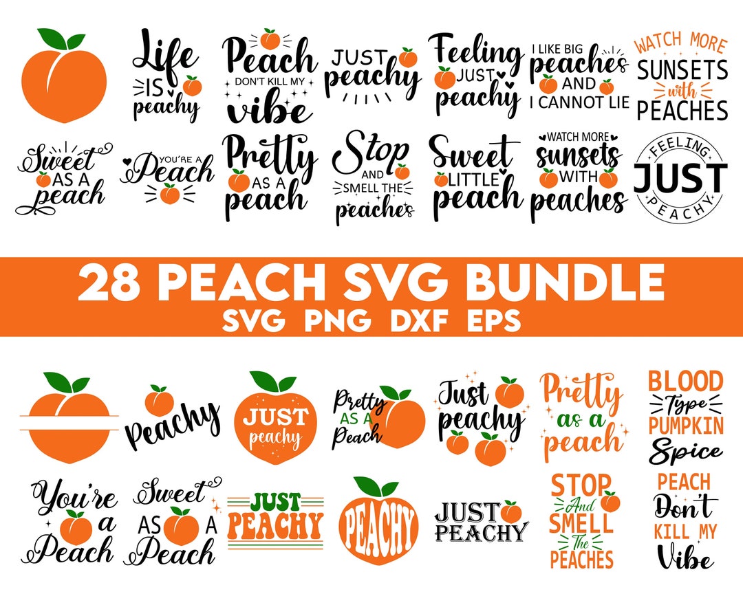 Peach SVG Bundle, Peach Quote SVG, Just Peachy Svg, Pretty as a Peach ...