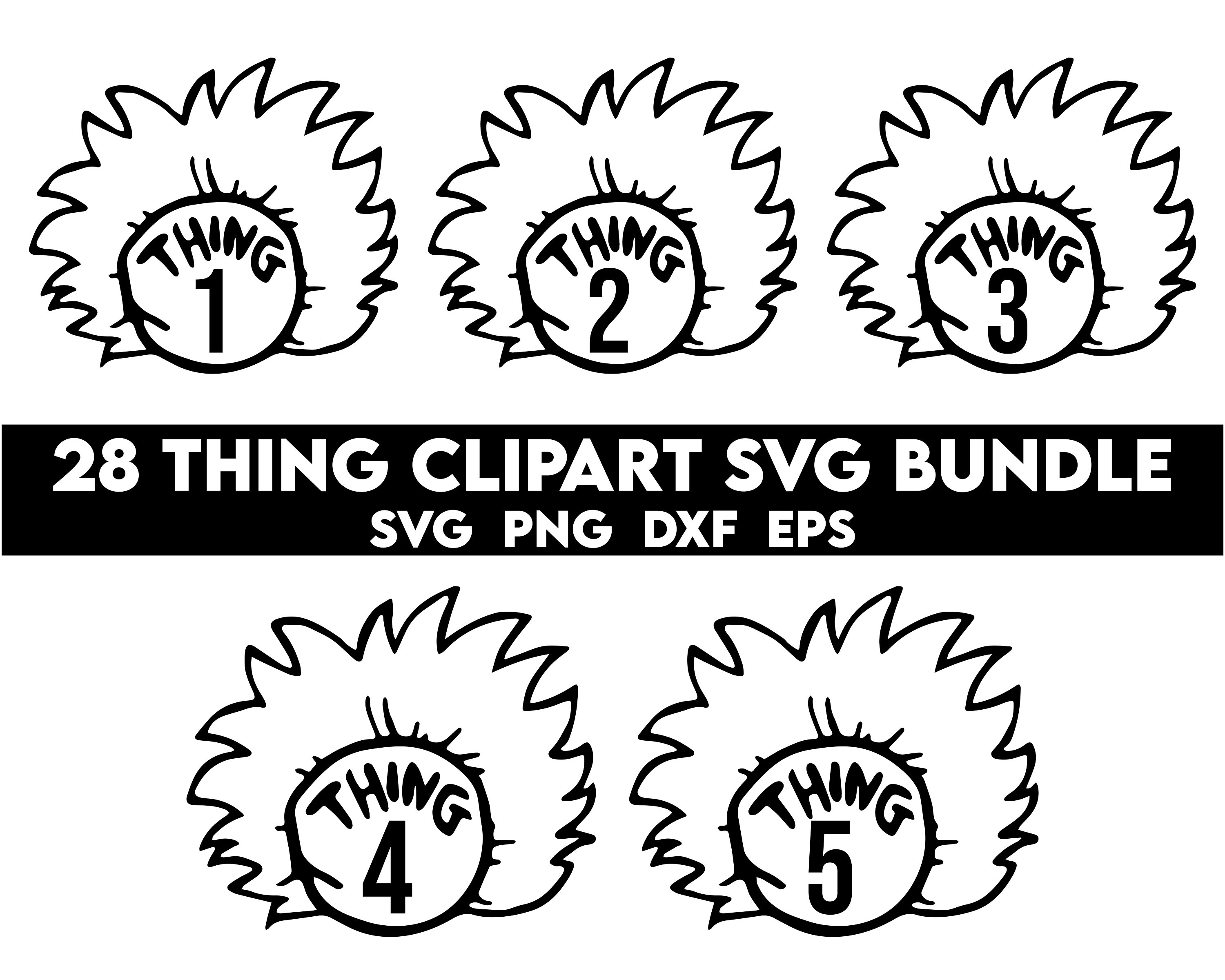 Thing 1 Thing 2 SVG Bundle, Thing Svg, Thing Clipart, Thing Cut File ...