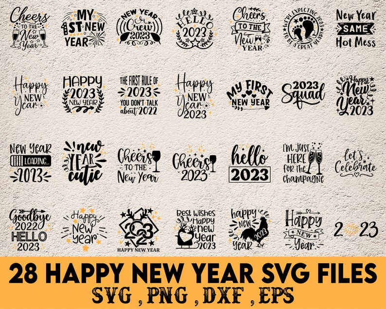New Years SVG Bundle, Happy New Year Svg, New Years Eve Svg, New Year ...