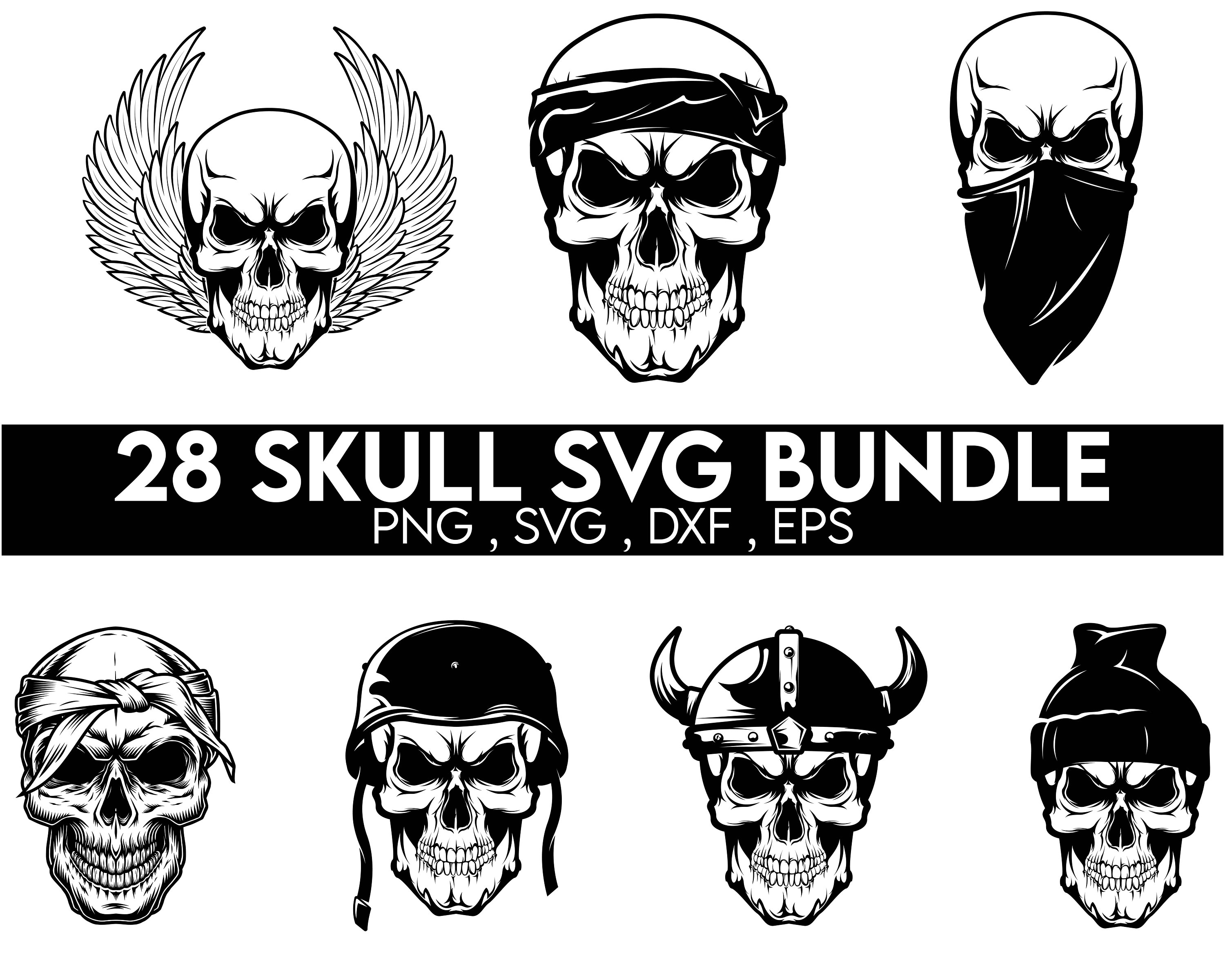 Skull SVG, Skull SVG Bundle, Skull Png, Skull Clipart, Skull Svg Files ...
