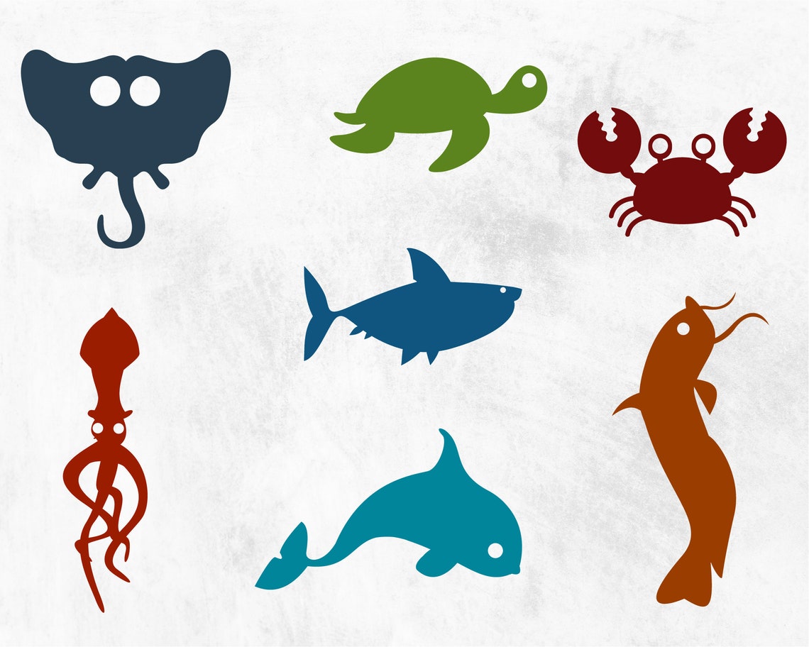 Sea Creatures Svg Bundle, Under the Sea SVG, Sea Animals SVG, Ocean Svg ...
