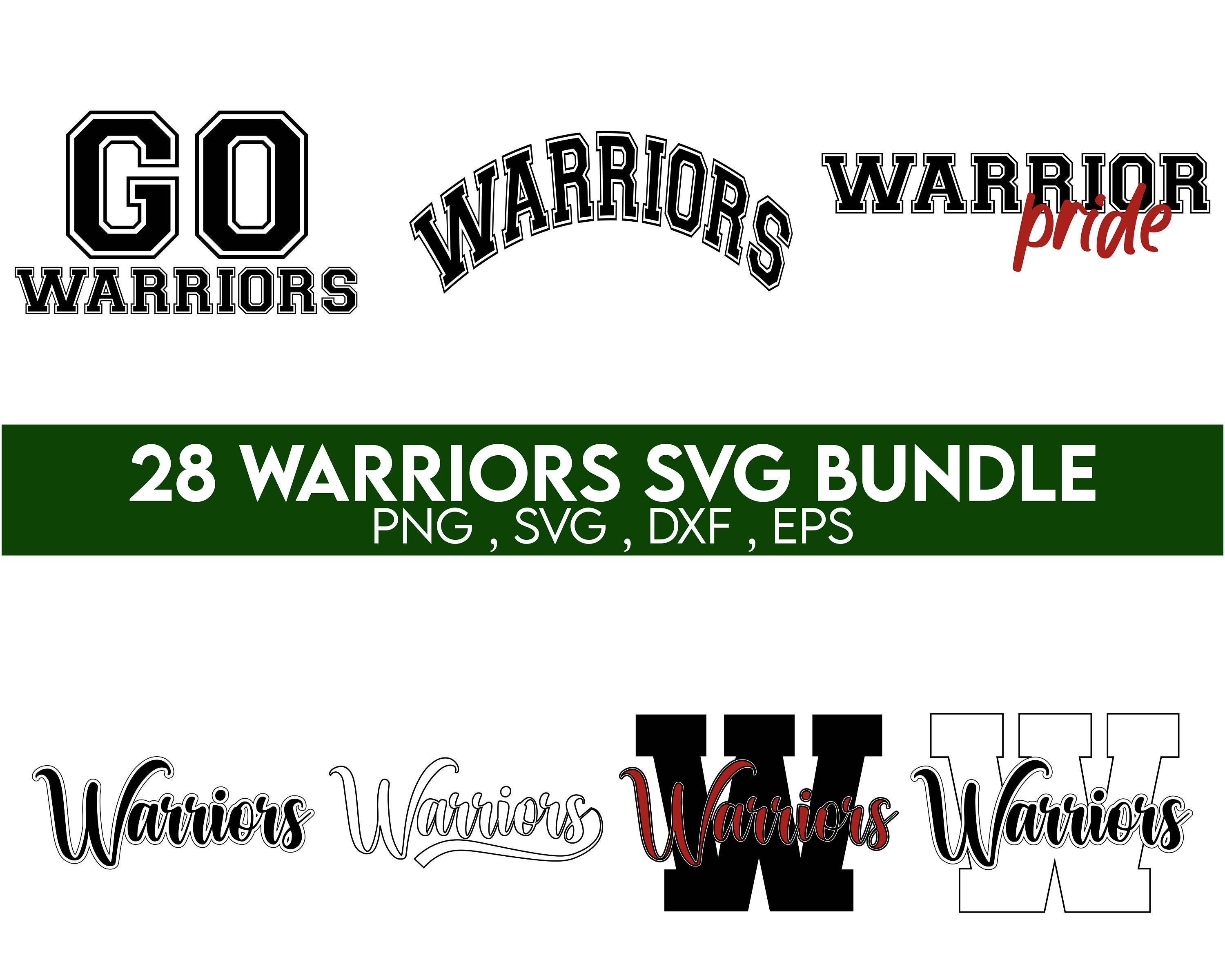 Warriors Svg Bundle, Warriors Svg, School Spirit Shirts Svg, School ...