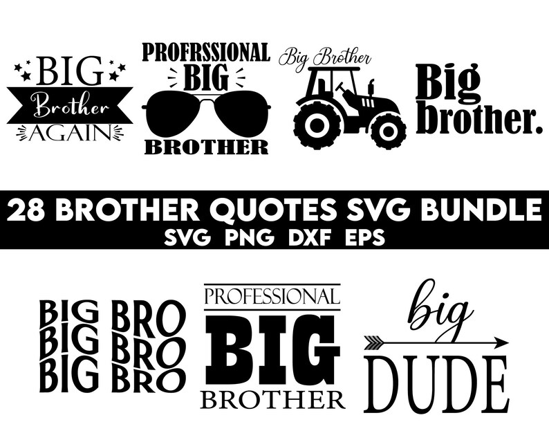 Brother Quotes Svg Bundle, Brother SVG, Brother Shirt Svg, Big Brother ...