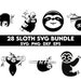 Sloth SVG Bundle, Funny Lazy Sloths Svg, Sleeping Sloth Silhouette ...