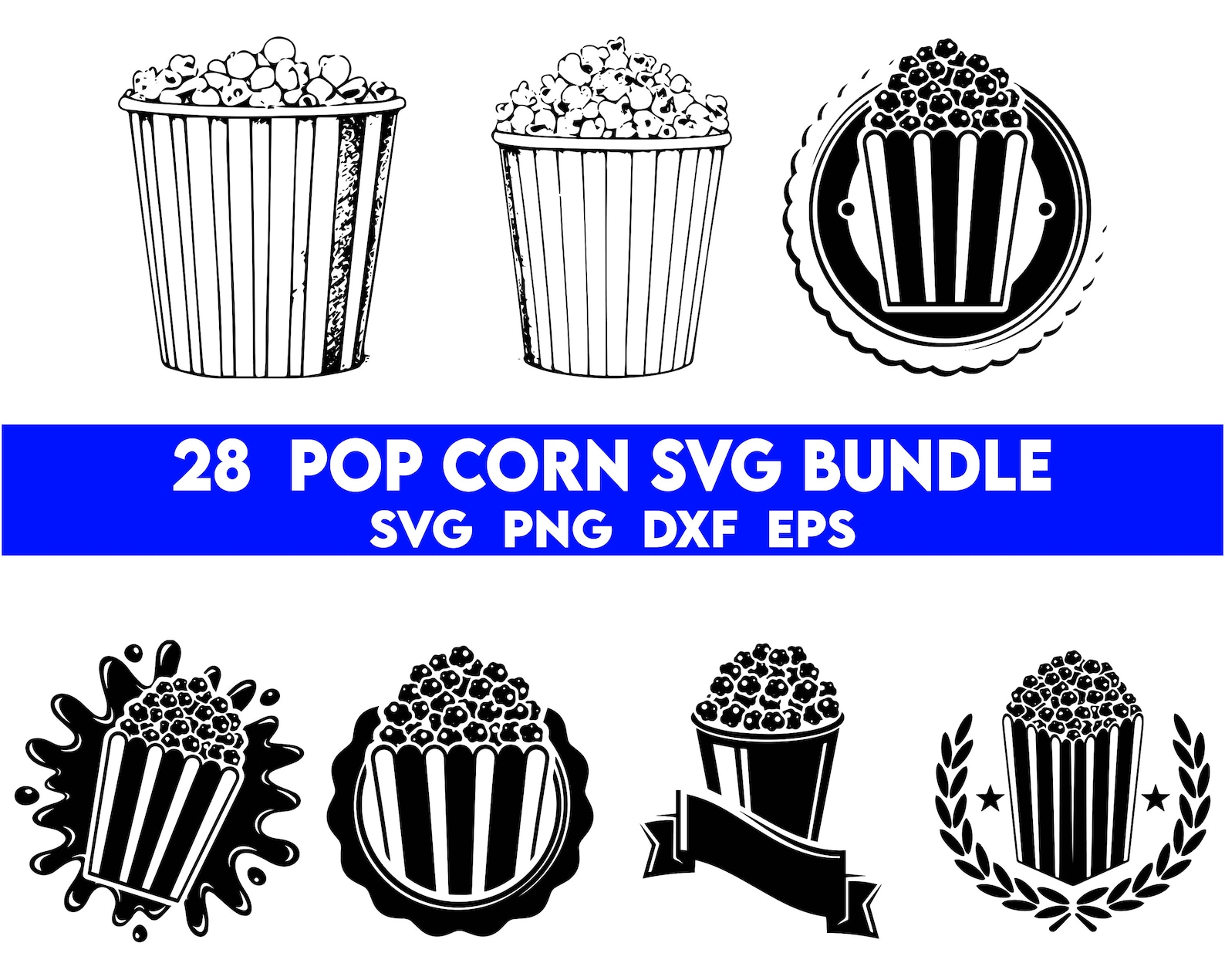 Popcorn SVG Bundle, Popcorn Bucket Svg, Popcorn Box Svg, Popcorn Cut ...
