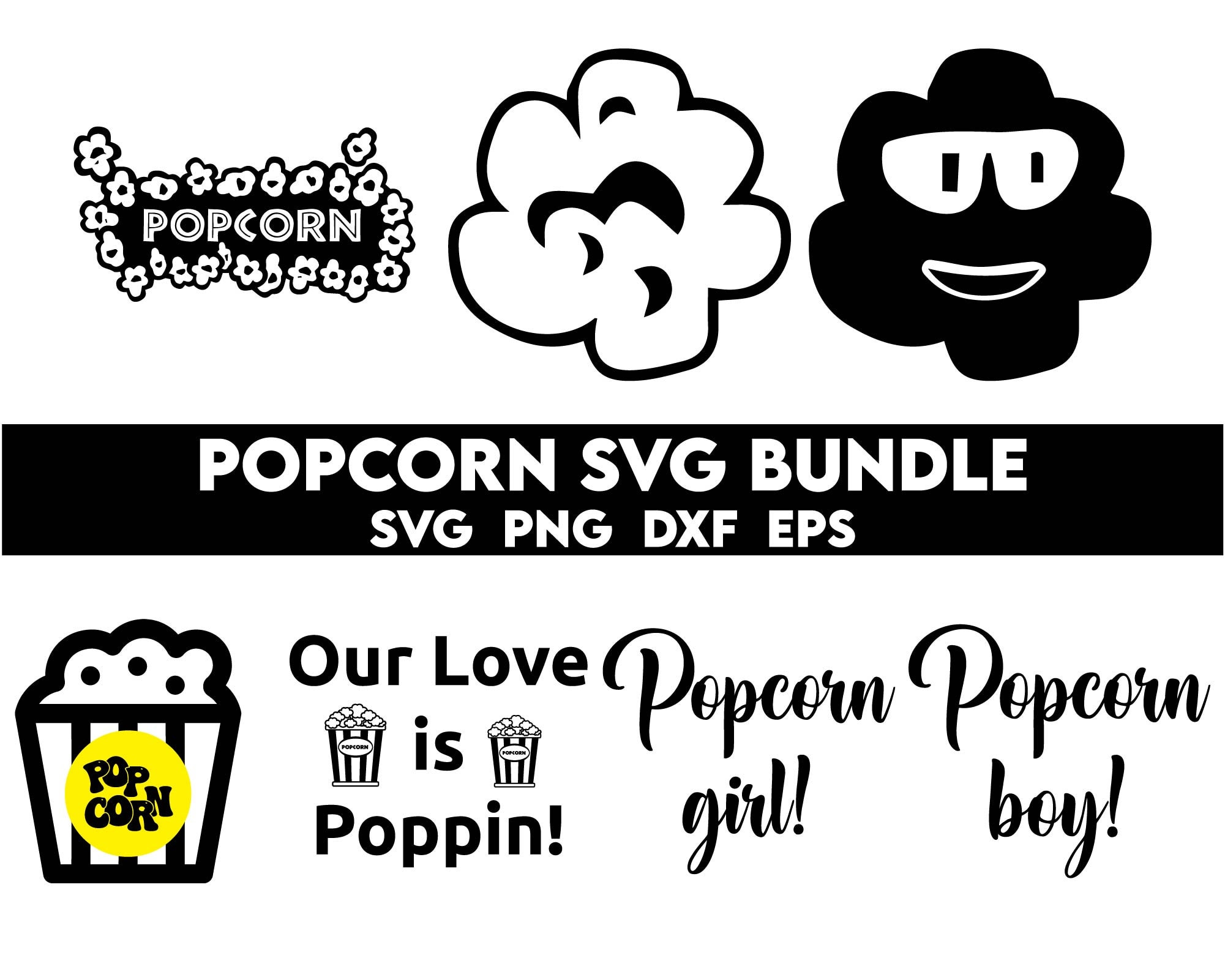 Popcorn Svg Bundle Popcorn Box Svg Popcorn Clipart Popcorn - Etsy Singapore