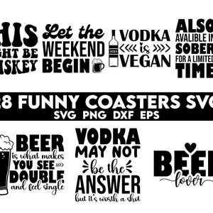Funny Coasters Svg Bundle, Sarcastic Coasters, Coffee Coasters, Beer ...