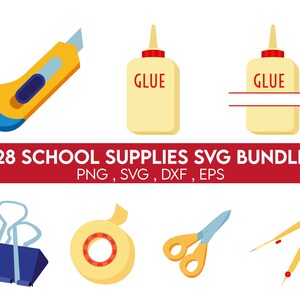 School Supplies SVG Bundle, School Supplies Png, Pencils, Crayons, Cute ...