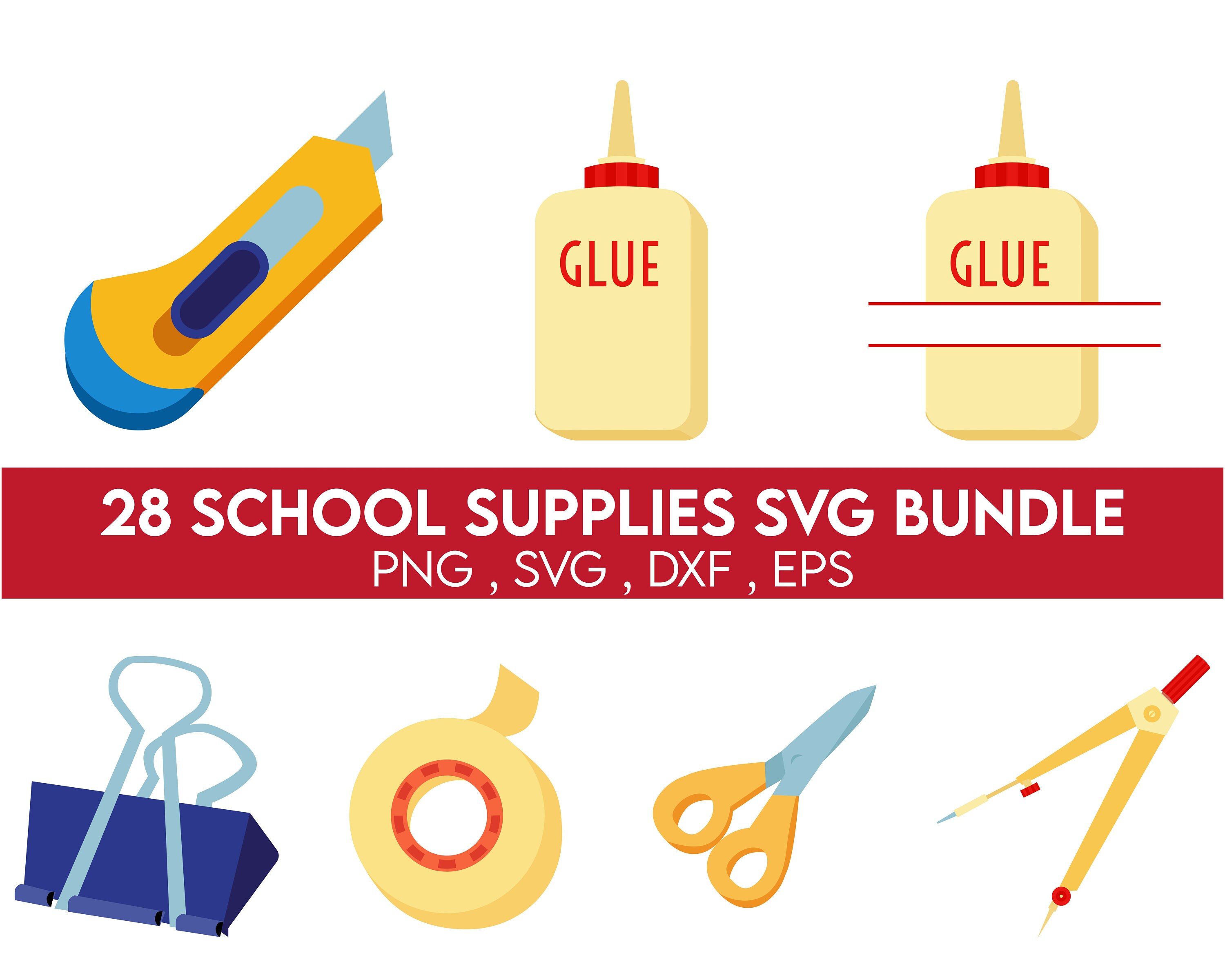 School Supplies SVG Bundle, School Supplies Png, Pencils, Crayons, Cute ...