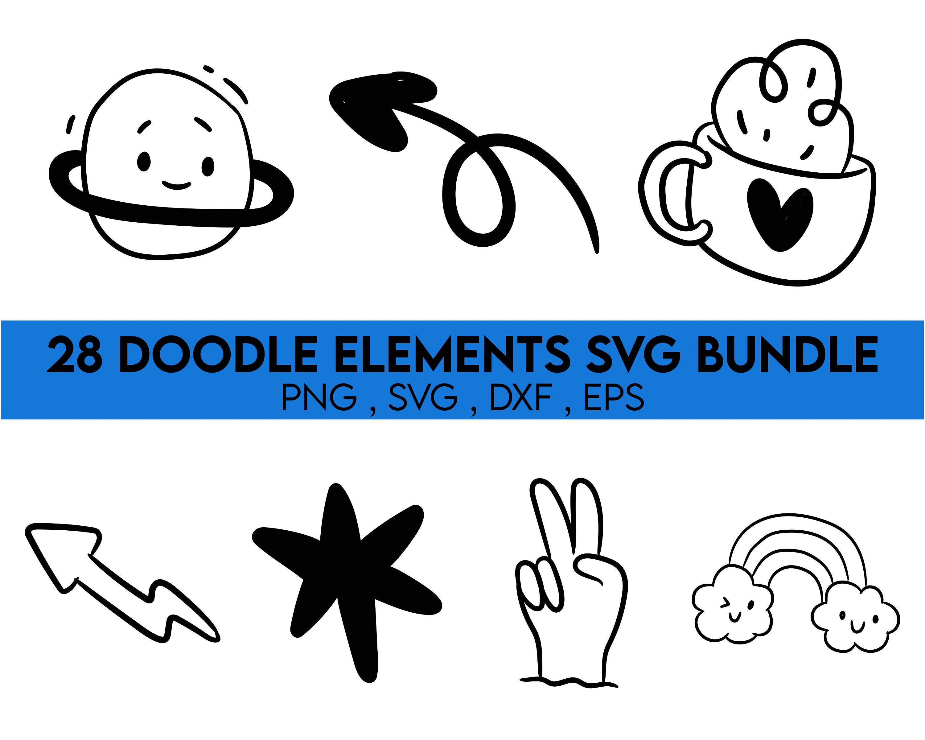 Doodle Elements Svg Bundle, Doodle Elements Svg, Elements Png ...