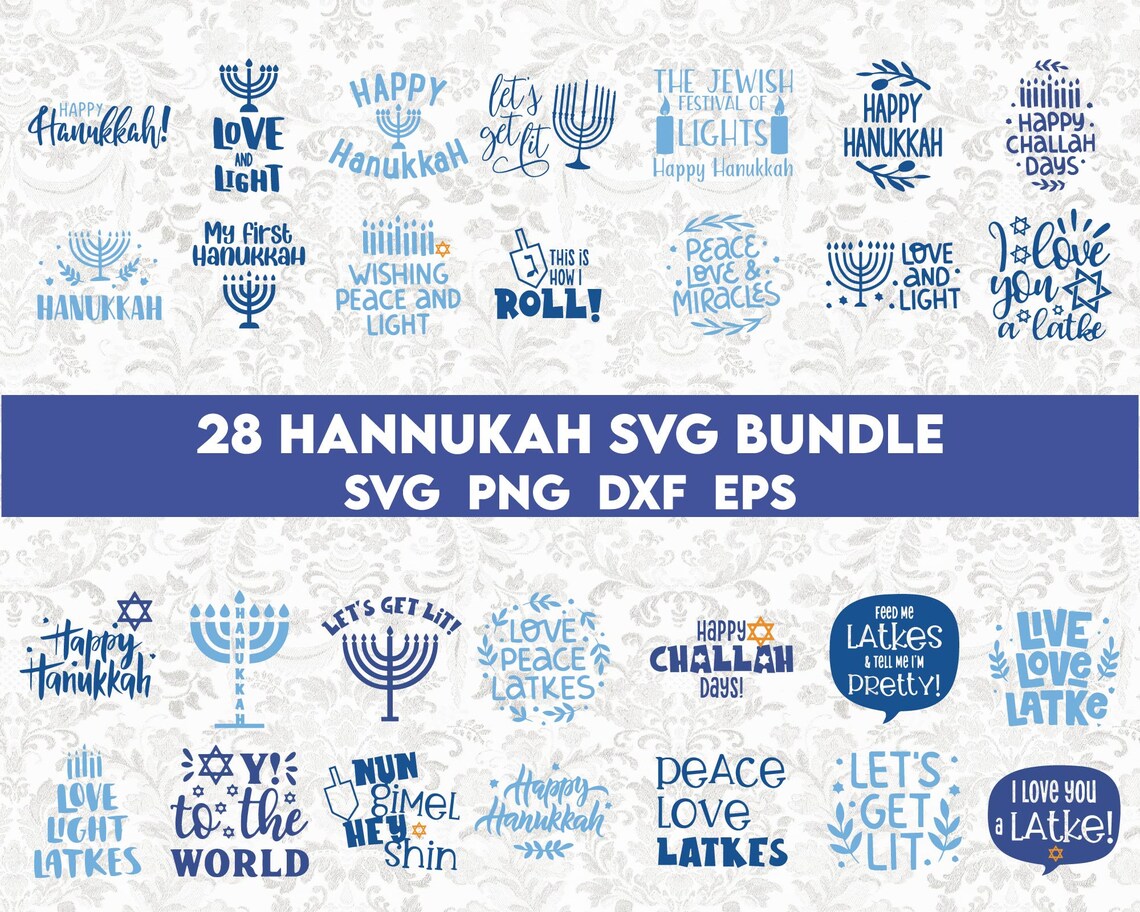 Hanukkah SVG Bundle, Funny Hanukkah Svg, Hanukkah Jewish Svg, Happy ...