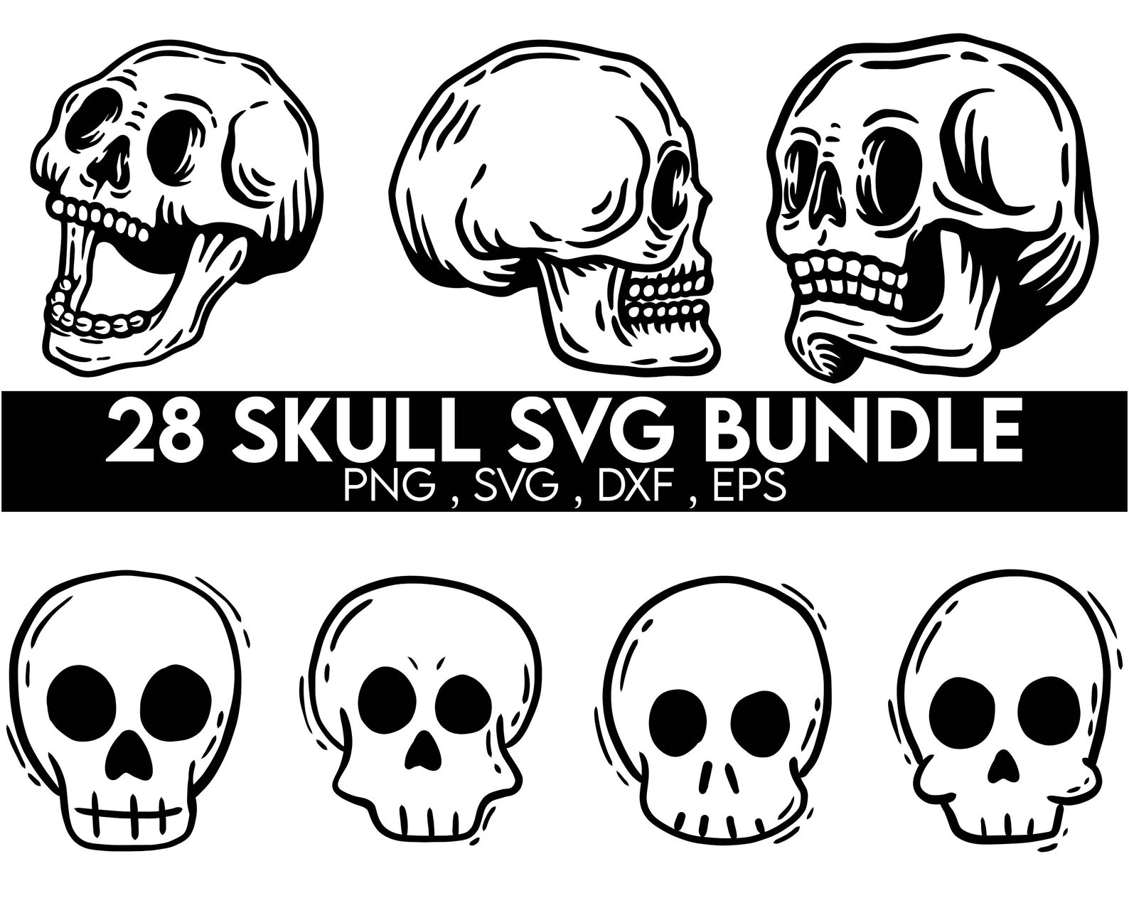 Skull SVG, Skull SVG Bundle, Skull Png, Skull Clipart, Skull Svg Files ...