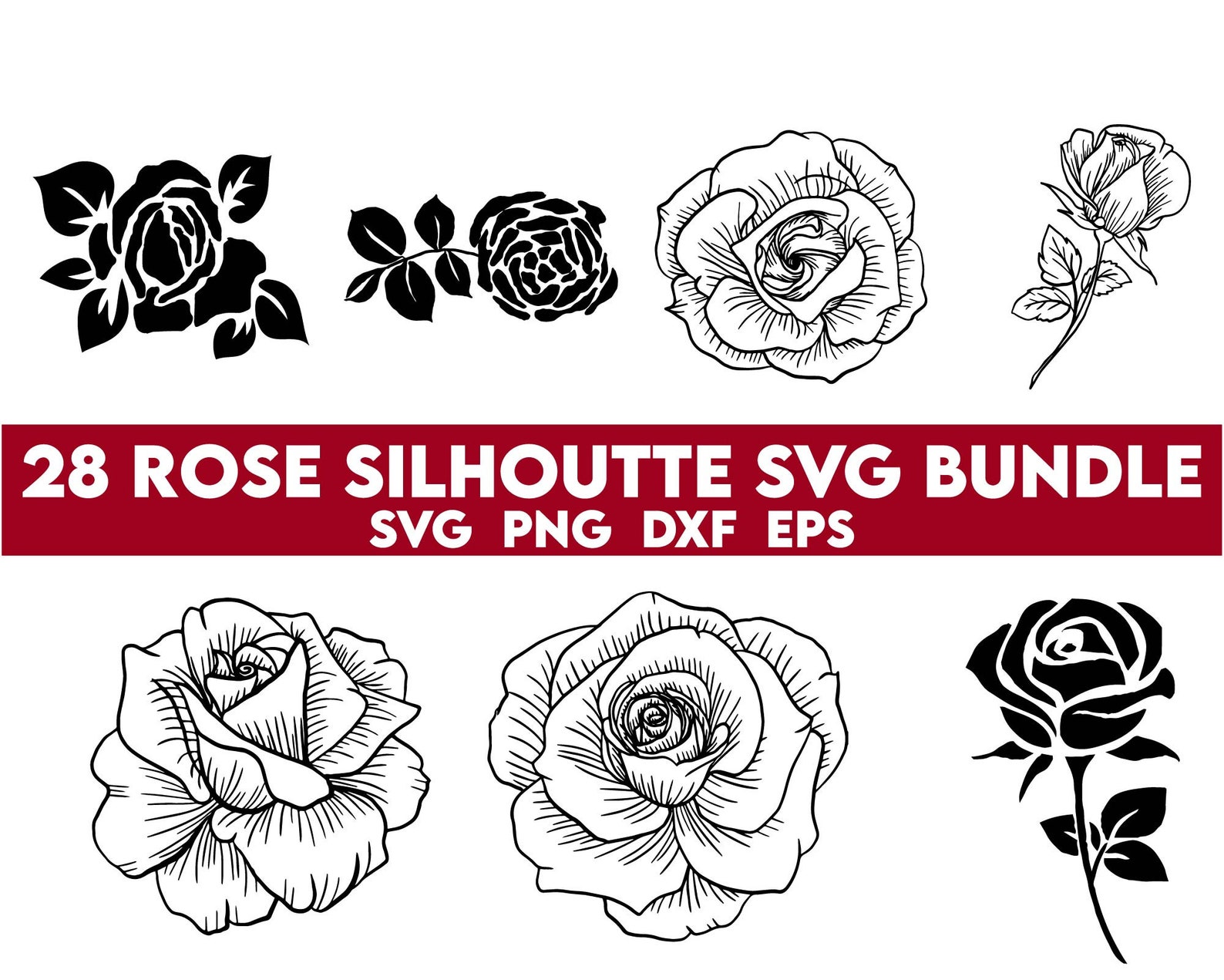 Rose SVG Bundle, Roses Svg Bundle, Rose Clipart Svg, Rose Svg, Flowers ...