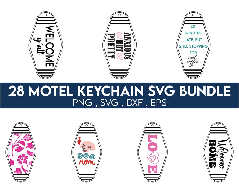 Motel Keychain Svg Bundle, Motel Keychain Png, Keychain Svg Bundle ...