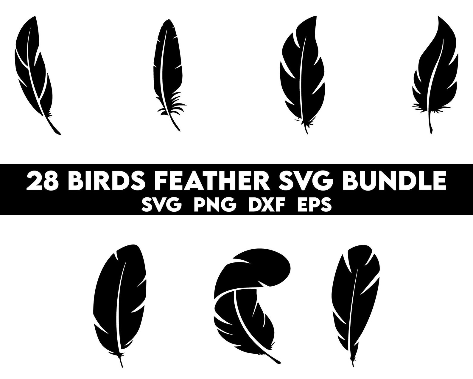 Feather SVG Bundle, Feather SVG, Feather Clipart, Feather Silhouette ...