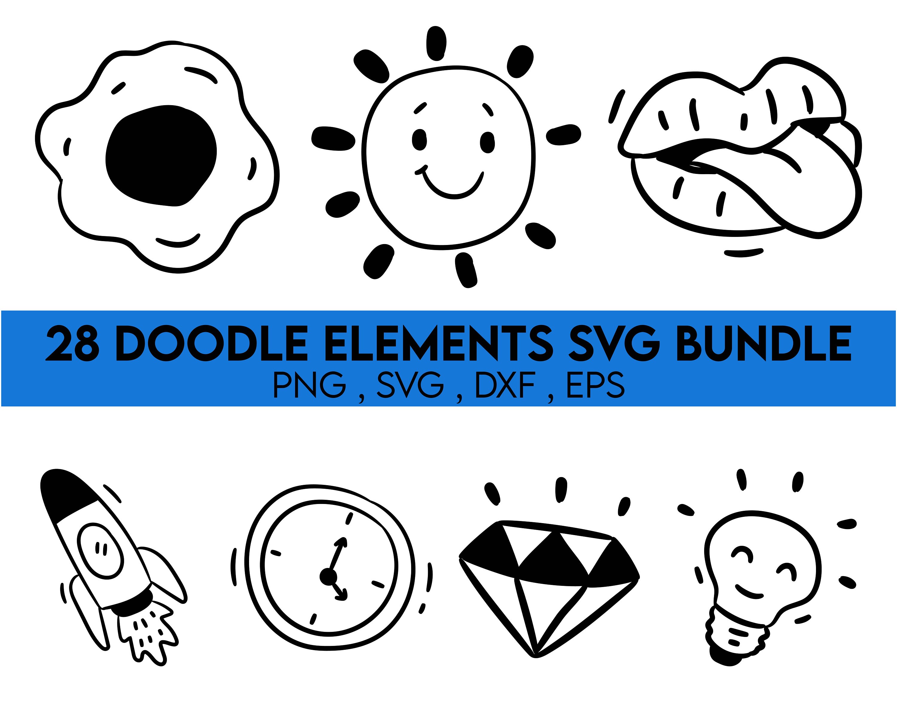 Doodle Elements Svg Bundle, Doodle Elements Svg, Elements Png ...