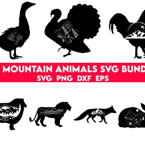 Mountain Animals Bundle SVG, Outdoors Svg, Bear Svg, Moose Svg, Wolf ...