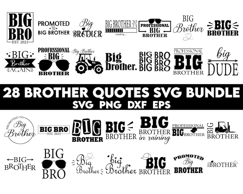 Brother Quotes Svg Bundle, Brother SVG, Brother Shirt Svg, Big Brother ...