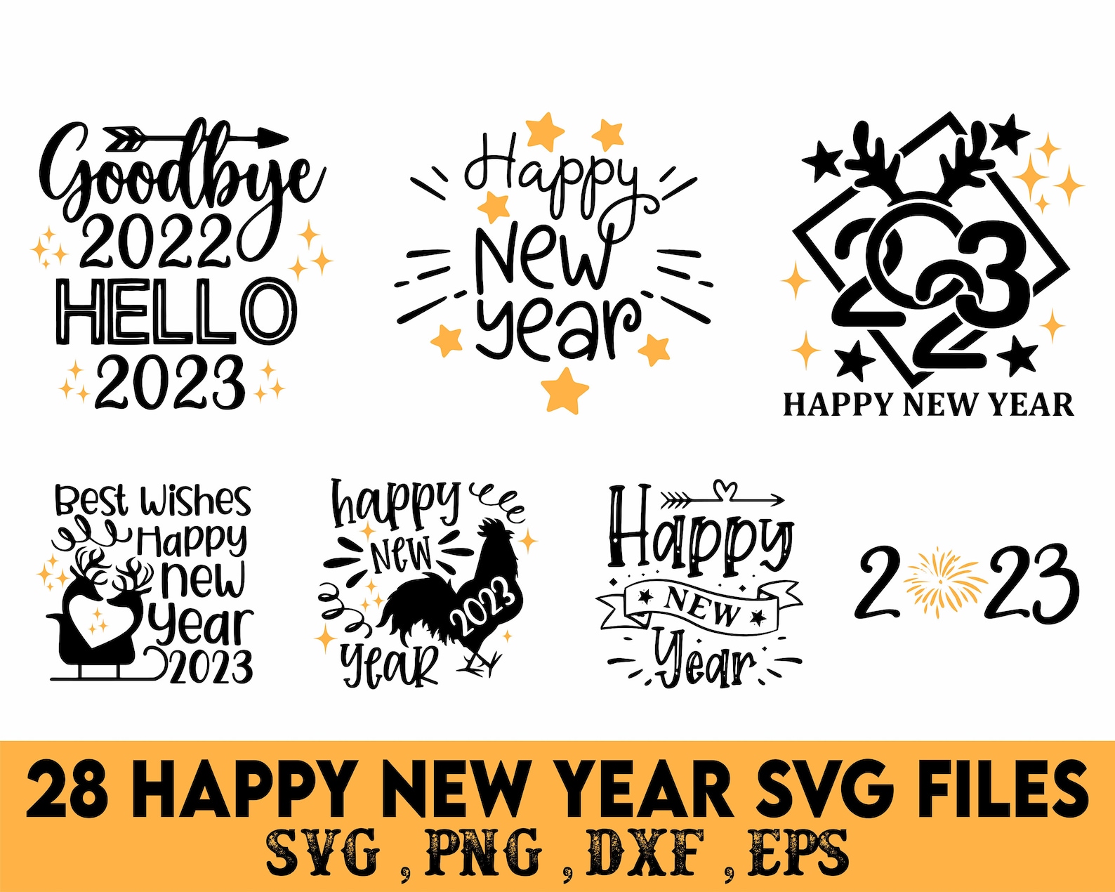 New Years SVG Bundle, Happy New Year Svg, New Years Eve Svg, New Year ...