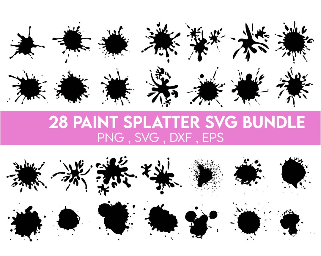 Paint Splatter SVG Bundle, Splatter Multicolor Svg, Paint Splats Svg ...