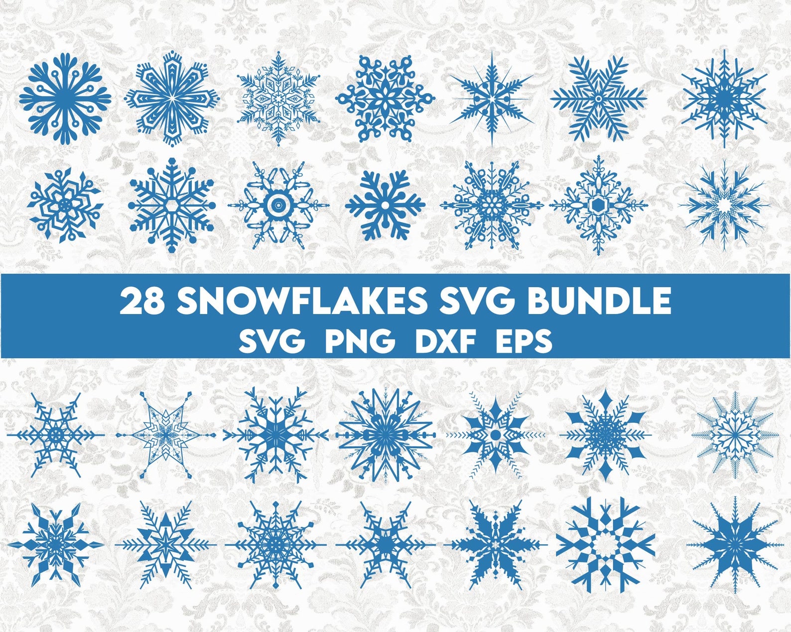 Snowflake SVG Bundle, Flake Winter Svg, Snowflake Clipart, Christmas ...