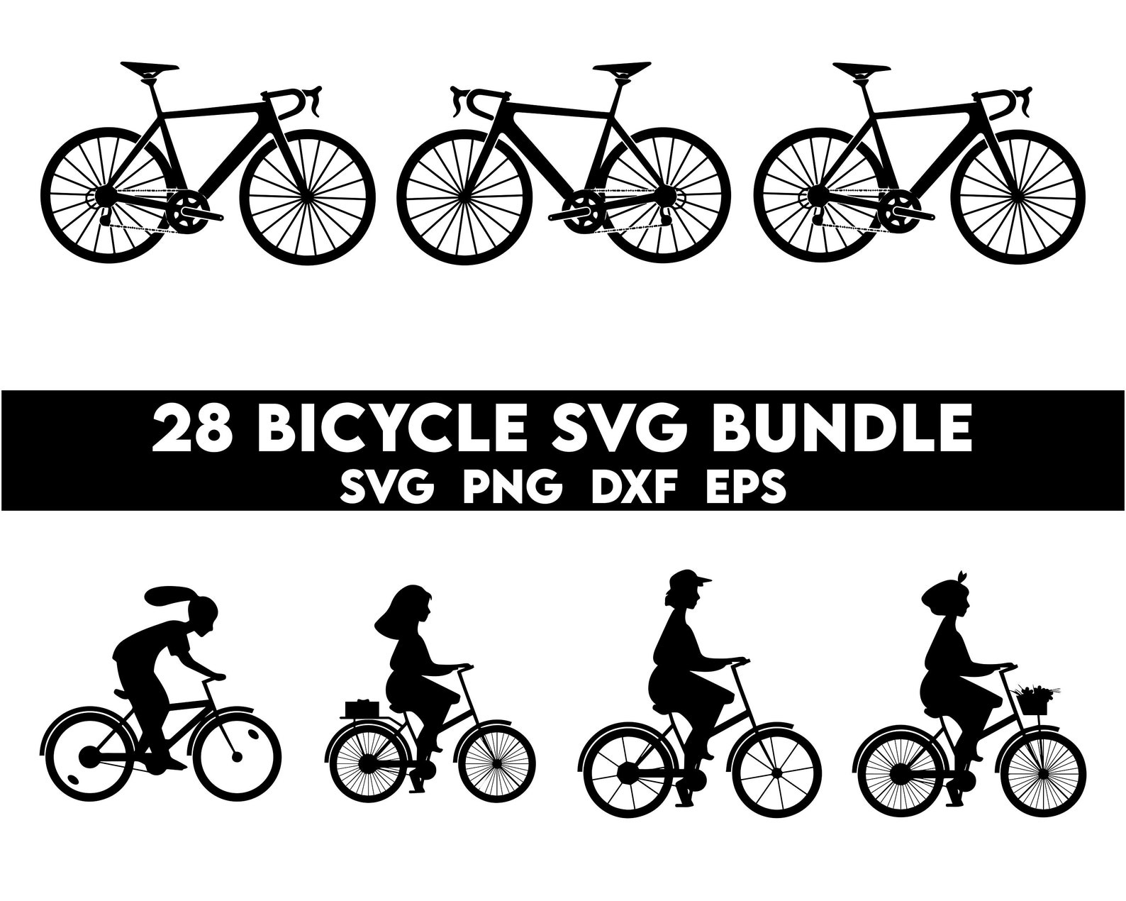 Bicycle Svg Bundle, Bicycle Svg, Bike Svg, Bike Clipart, Mountain Bike ...