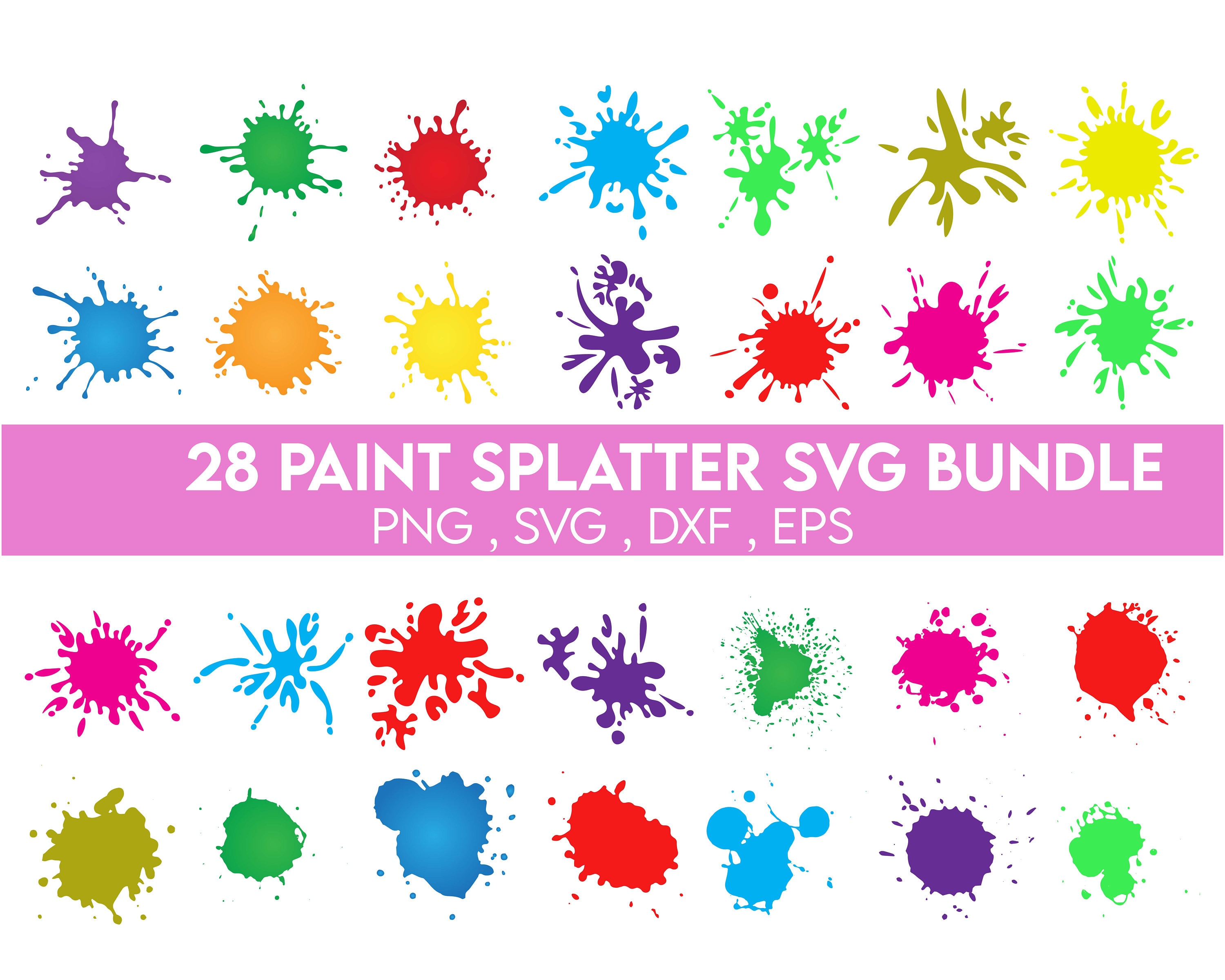 Paint Splatter SVG Bundle, Splatter Multicolor Svg, Paint Splats Svg ...