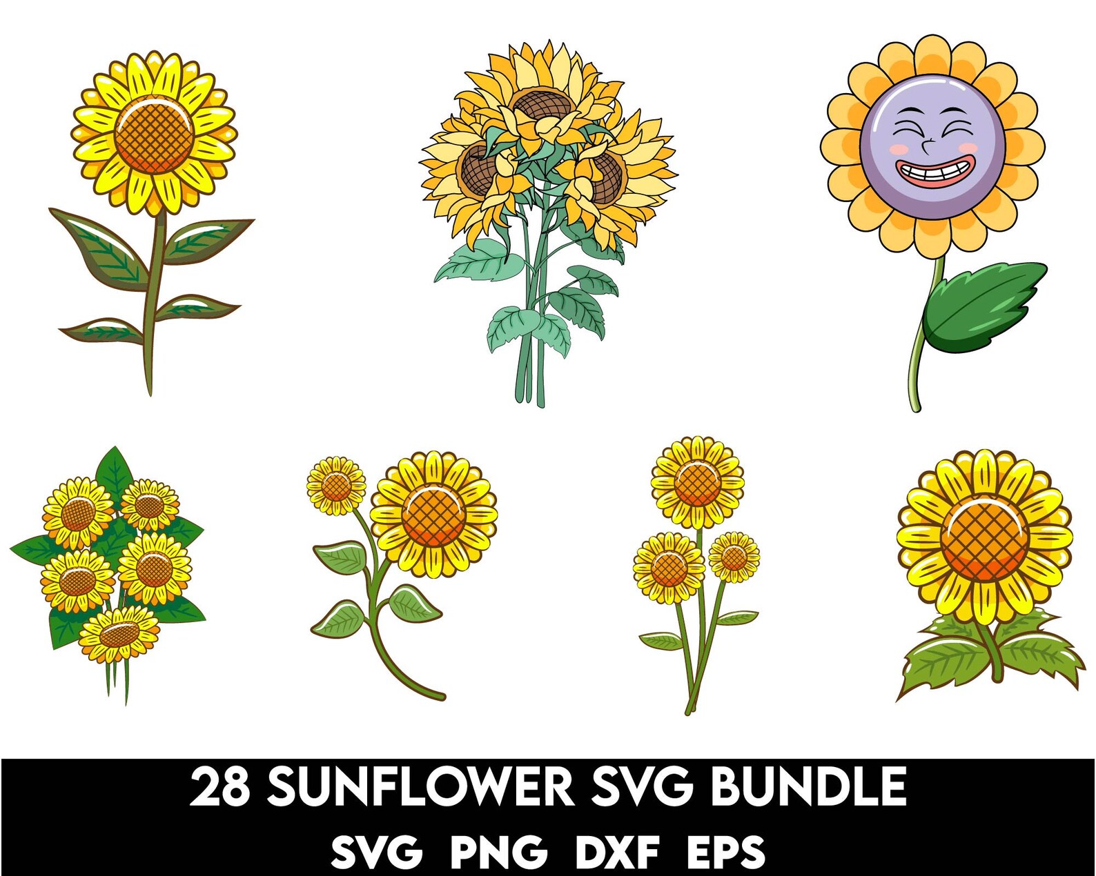 Sunflower SVG Bundle, Sunflower SVG, Gnome Sunflower Svg, Flower Svg ...