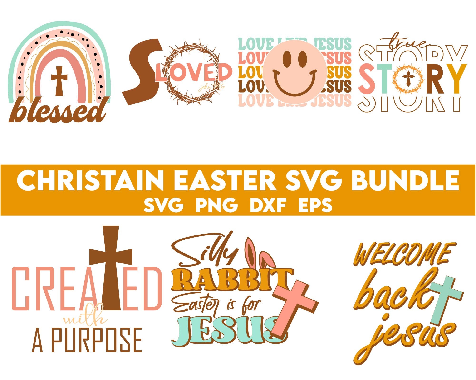 Christian Easter Svg Bundle, Retro Svg, He Risen Svg, Bible Verse Svg ...