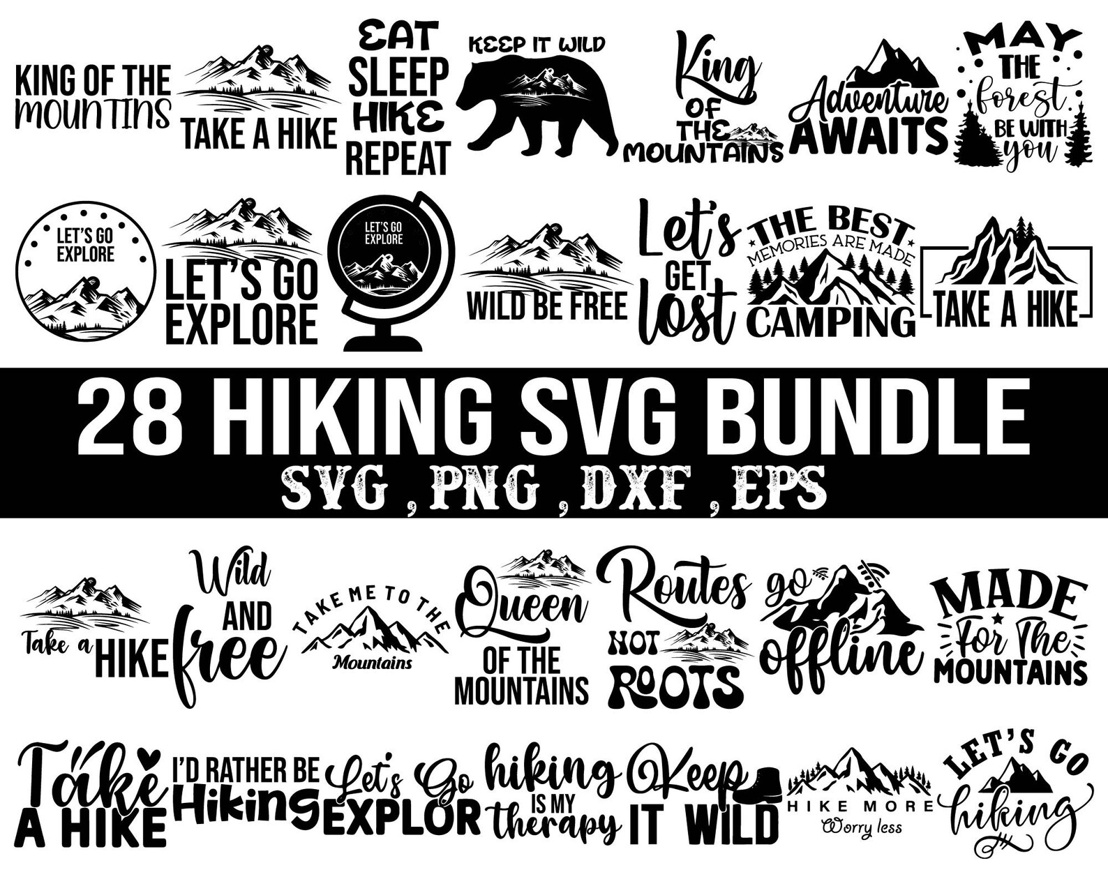 Hiking Svg Bundle, Hiking Saying Svg, Nature Svg, Mountains Svg ...
