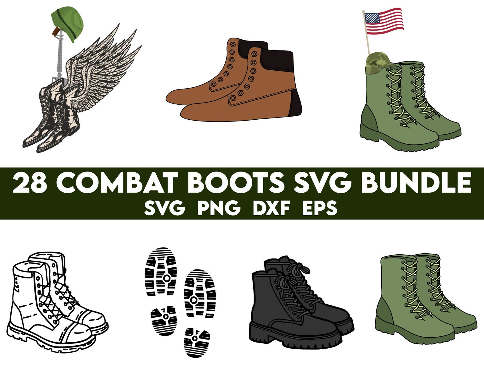 Combat Boots Svg, Veteran Svg, Army, Soldier Svg, Combat Boots Clipart ...
