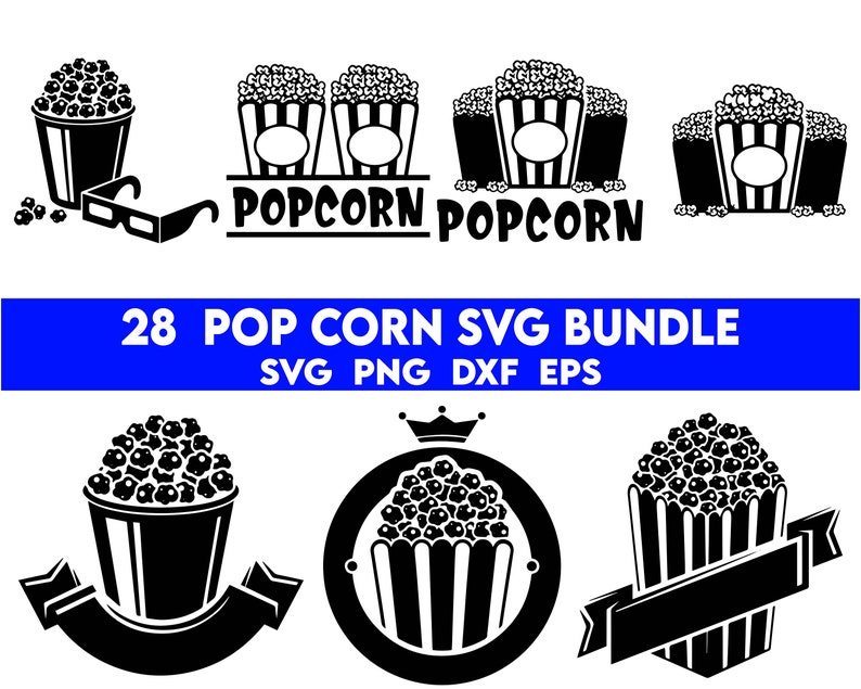 Popcorn SVG Bundle, Popcorn Bucket Svg, Popcorn Box Svg, Popcorn Cut ...