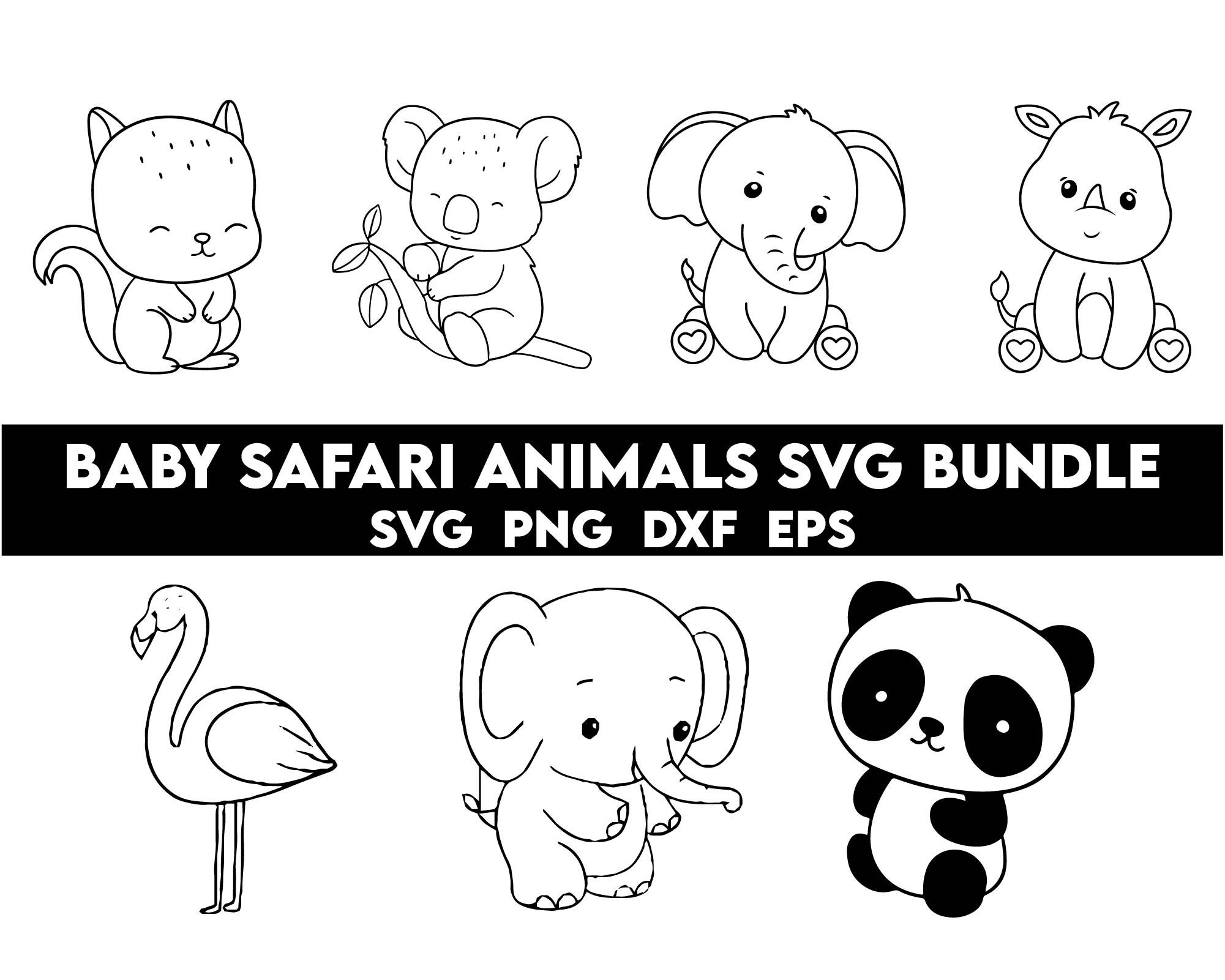 Safari Animals Svg Bundle Animal Clipart Baby Animals Svg - Etsy