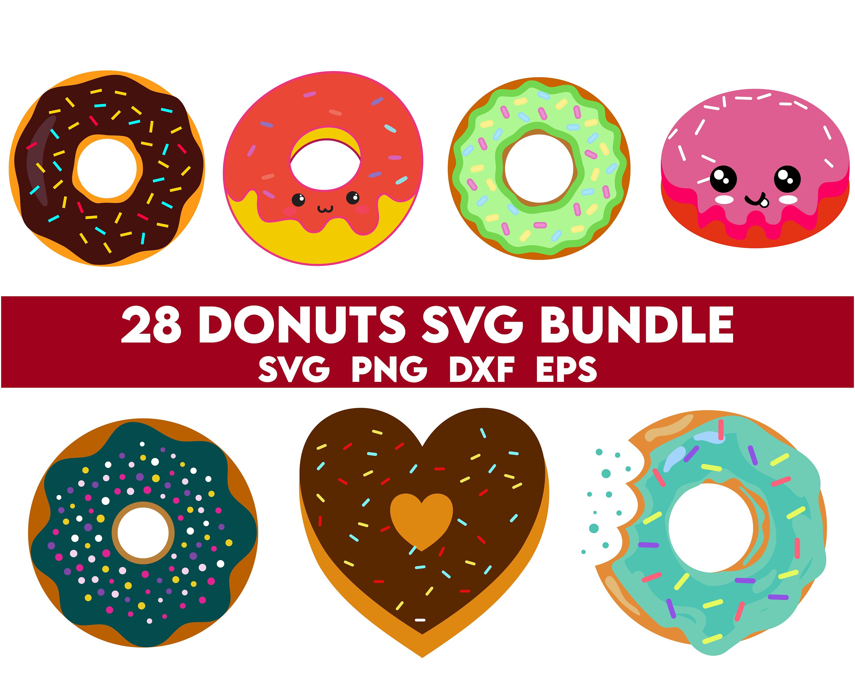 Donut SVG Bundle Donut Png Donut Clipart Donut Cut Files - Etsy UK