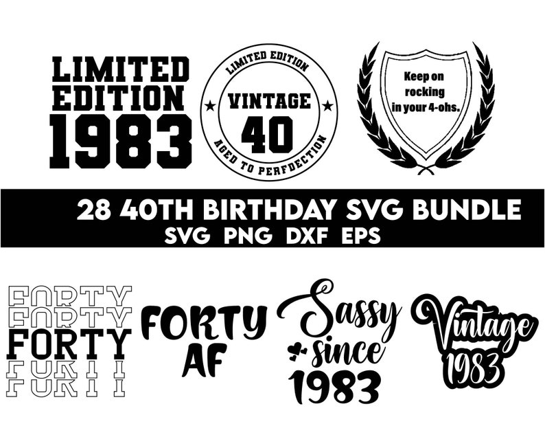 40th Birthday Svg, 40th Birthday Svg Bundle, 40th Birthday Png, 40 ...