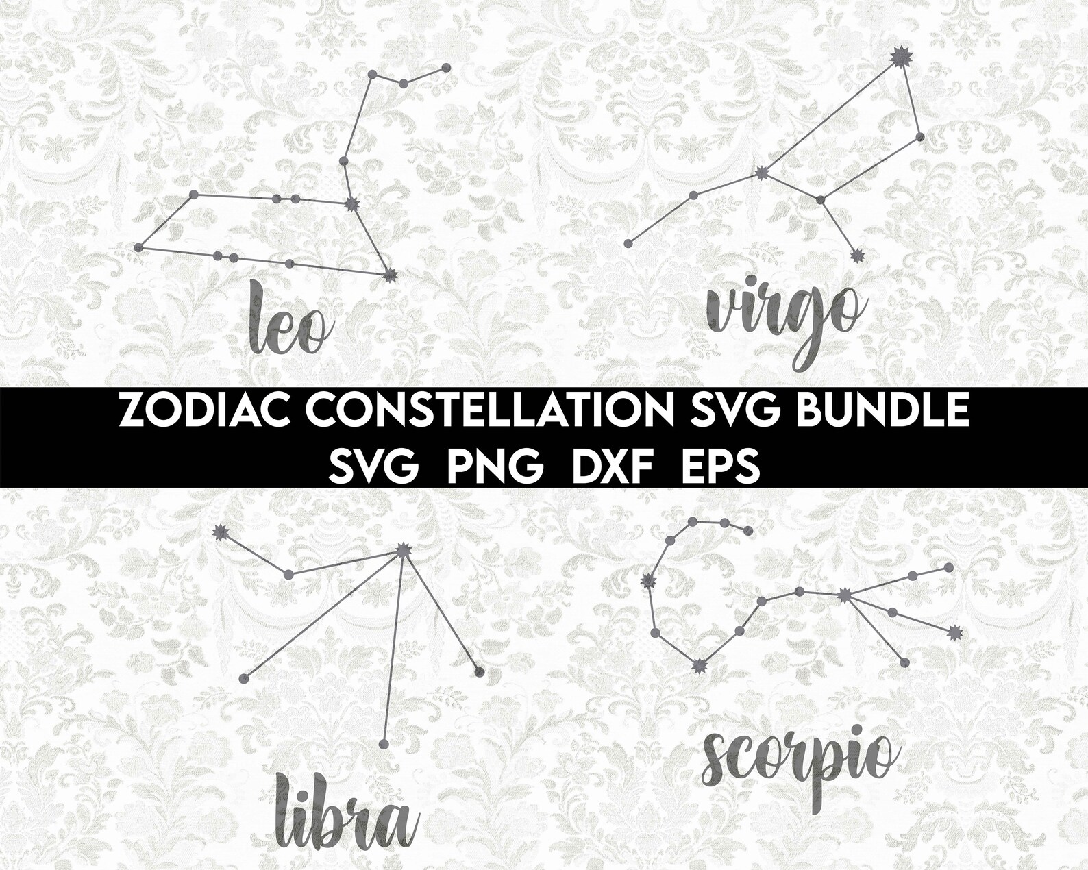 Zodiac Constellation SVG Bundle, Astrology SVG, Constellation Svg ...