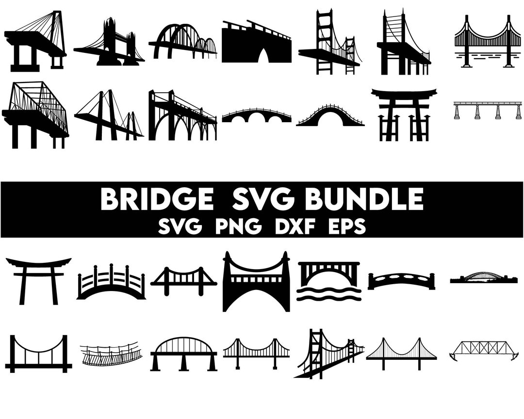 Bridge Svg Bundle, Bridge Png, Wooden Bridges Clipart, Path Dxf ...