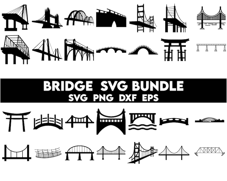 Bridge Svg Bundle, Bridge Png, Wooden Bridges Clipart, Path Dxf ...