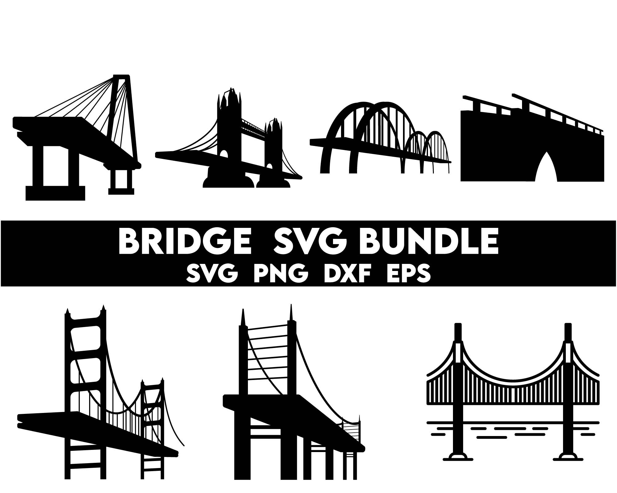 Bridge Svg Bundle, Bridge Png, Wooden Bridges Clipart, Path Dxf ...