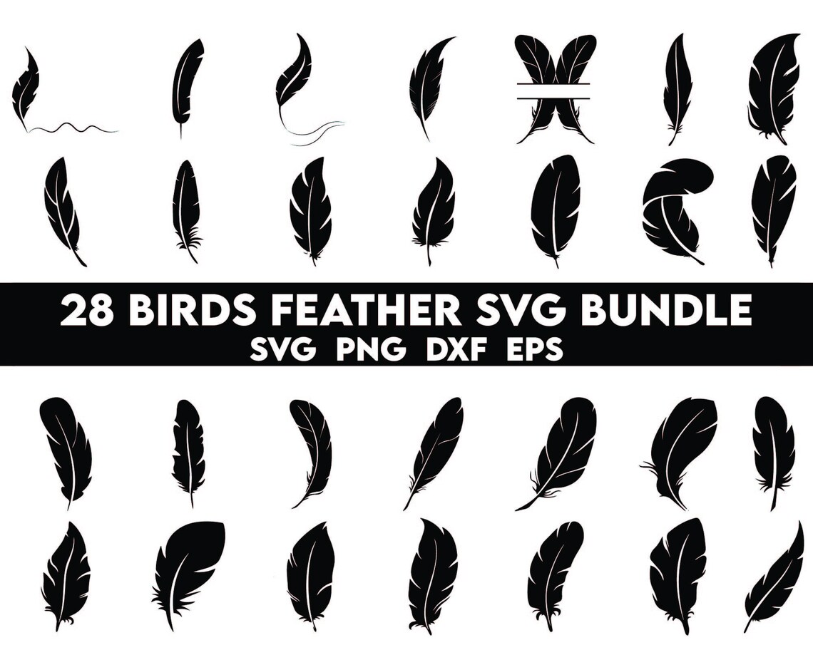 Plume SVG Bundle, plume SVG, Clipart plume, silhouette de plume ...
