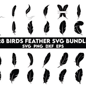 Feather SVG Bundle, Feather SVG, Feather Clipart, Feather Silhouette ...