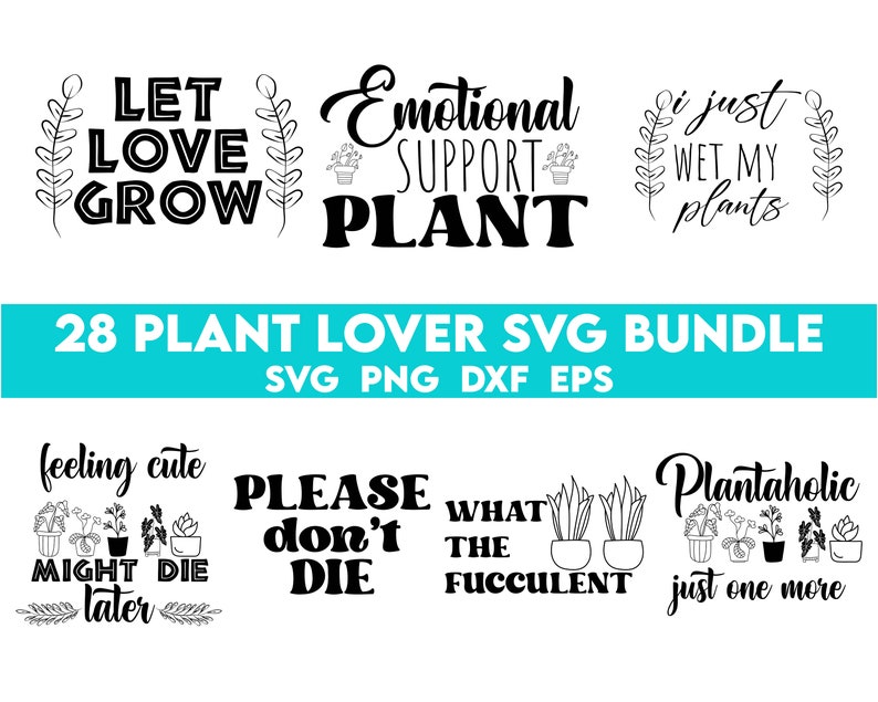 Plant Lover SVG Bundle, Plant Svg, Plant Quotes Svg, Houseplant Svg ...