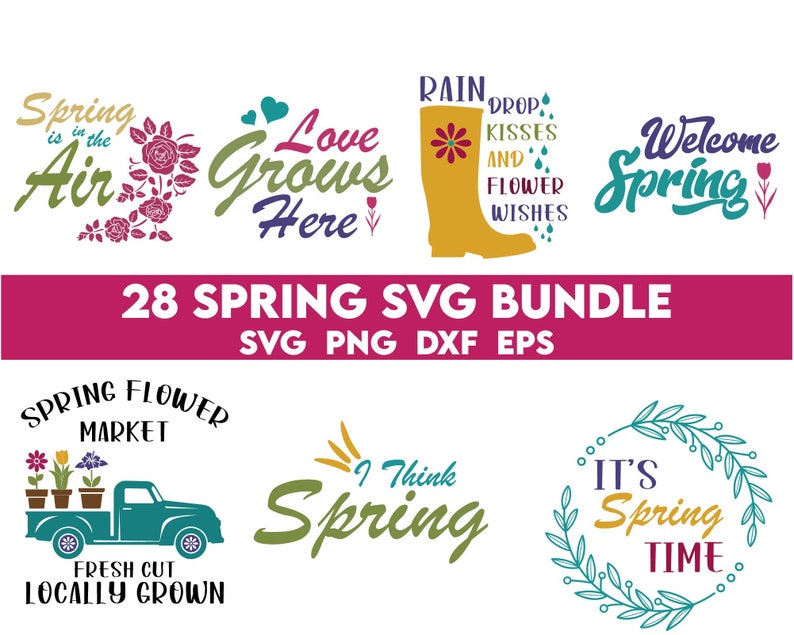 Spring Svg Bundle, Flower Svg, Spring Svg, Easter Svg, Spring Flower ...