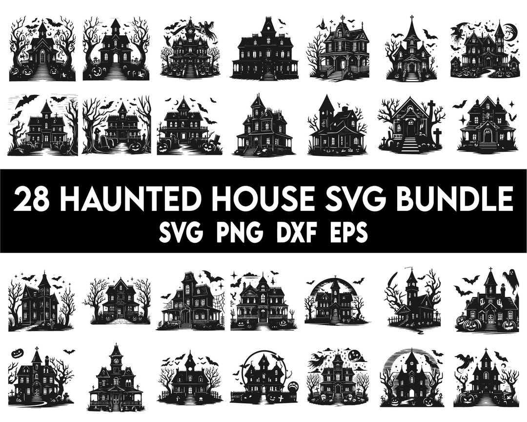 Haunted House SVG Bundle, Haunted House SVG, Halloween Bundle Svg ...