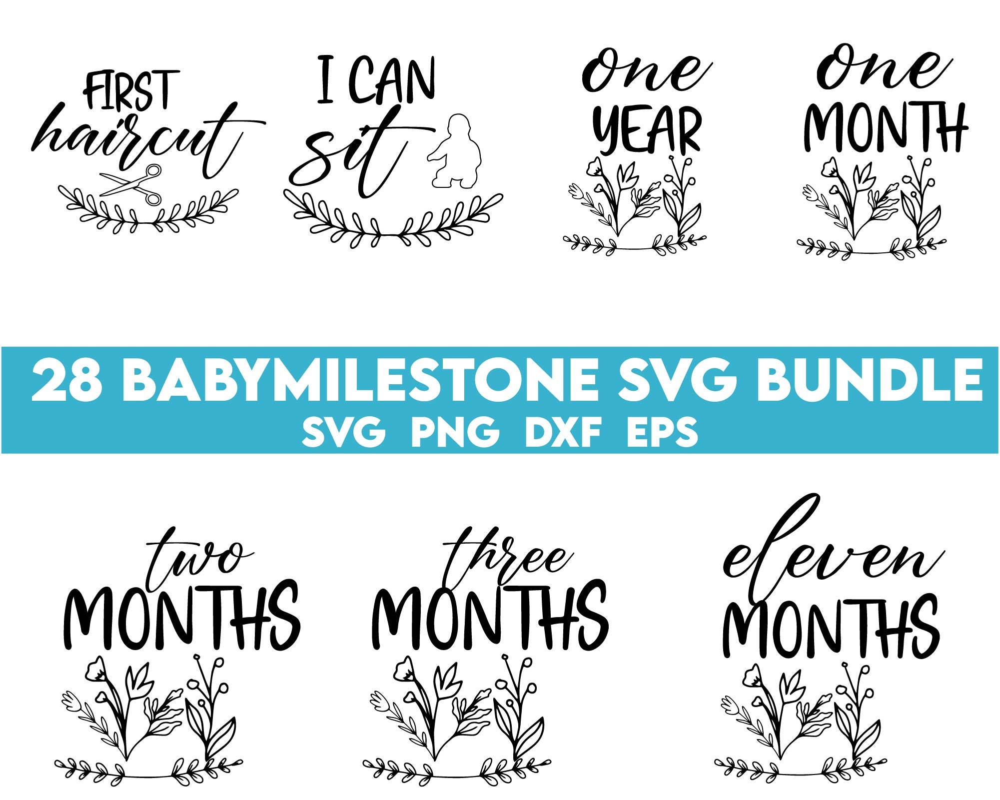 Baby Milestone Svg Bundle, Baby Milestone Svg, Hello World Svg, Baby ...