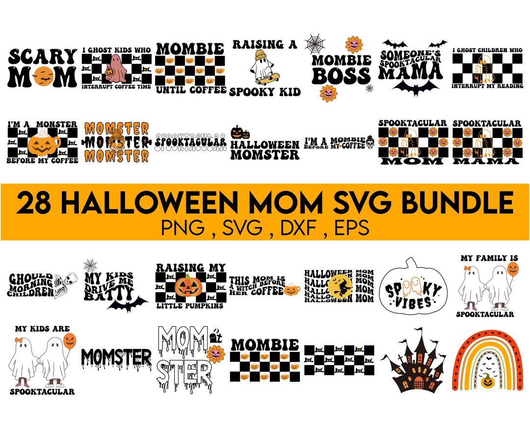 Halloween Mom Svg Bundle, Spooky Mama Svg, Mom Halloween Shirt, Spooky ...
